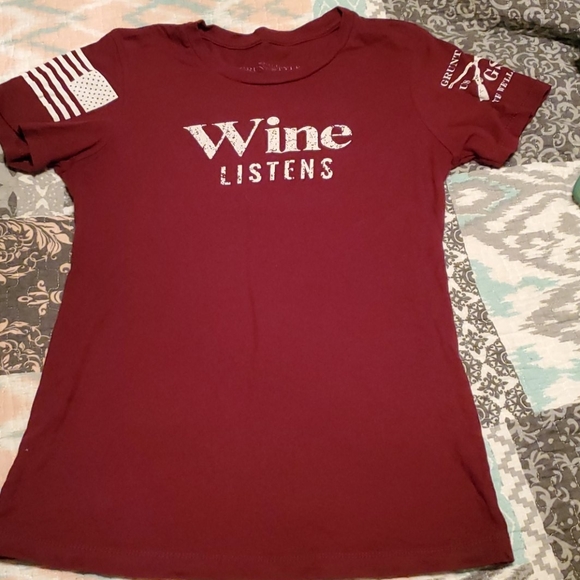 Grunt Style | Tops | Wine Listens Tshirt | Poshmark
